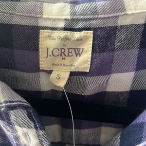 J. Crew Factory | Tops | Jcrew Purple Gingham Never Worn 0 Cotton Buttondown Shirt For Women ...